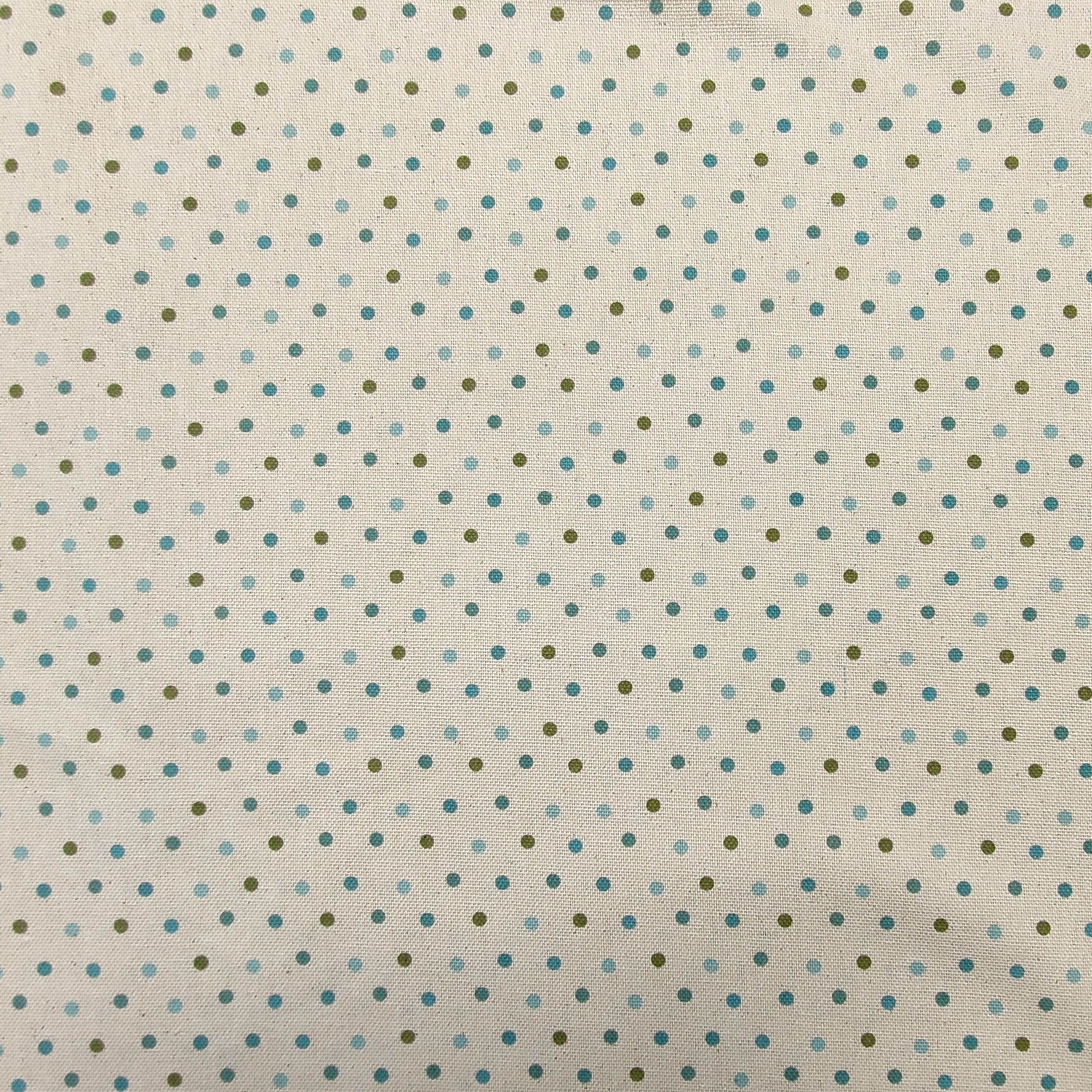 Light Blue Polka Dot Cotton Panama Fabric