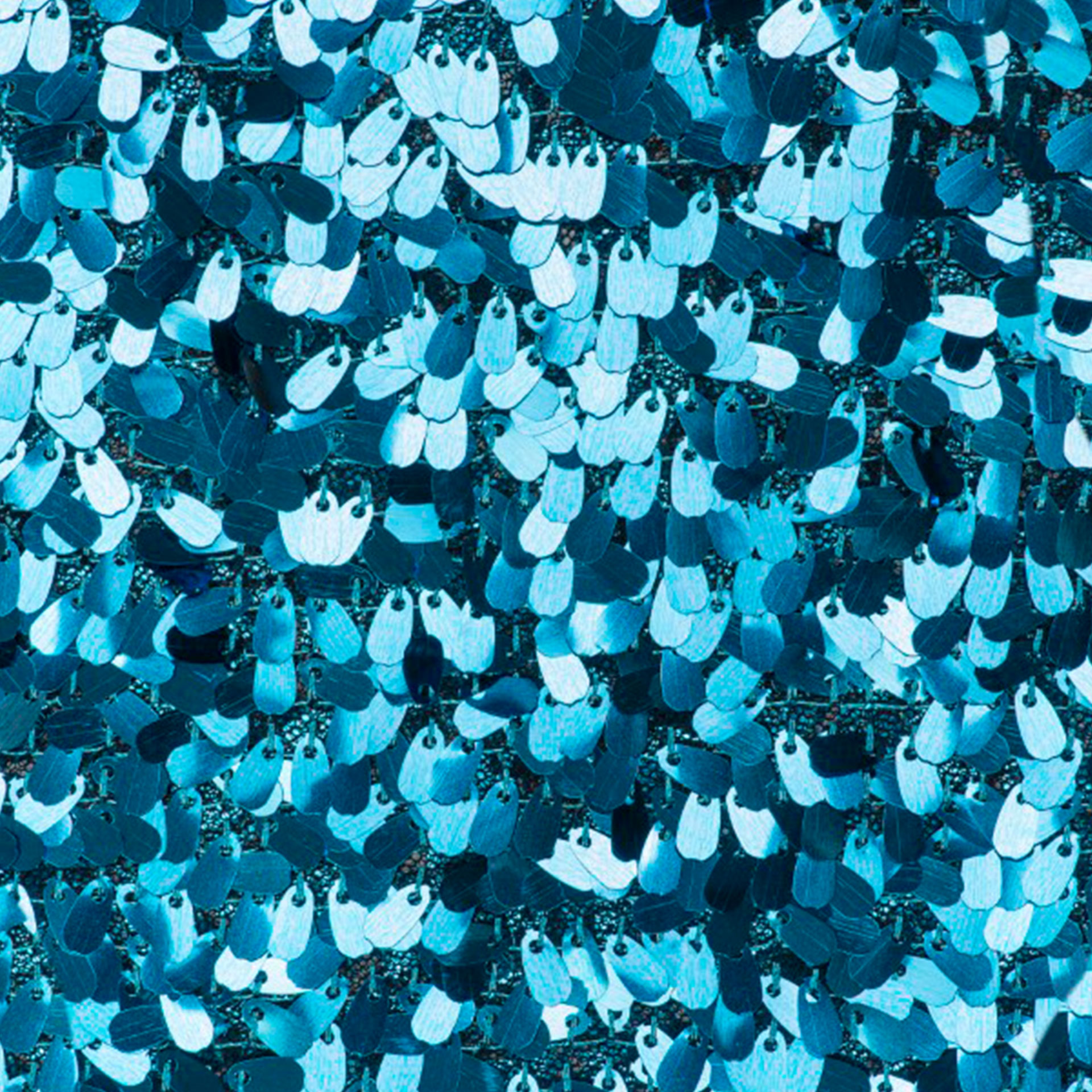 Turquoise Tear Drop Sequins Fabric