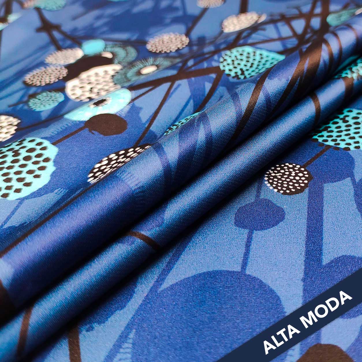 Dressmaking Arman Abstract Floral Design Satin Fabric