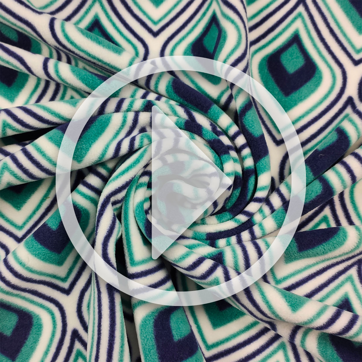 Polar Fleece with Green Geometric Pattern