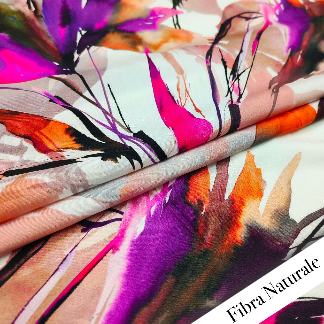 High Fashion Watercolor Floral Print Viscose Fabric
