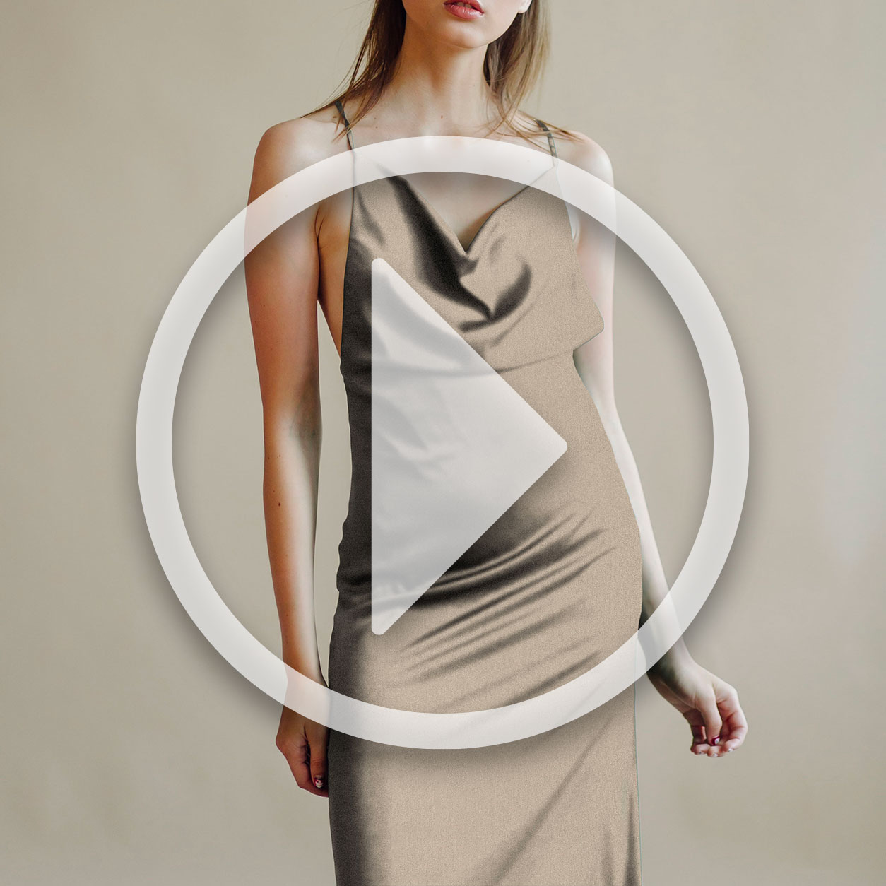 Beige Stretch Silk Satin Fabric