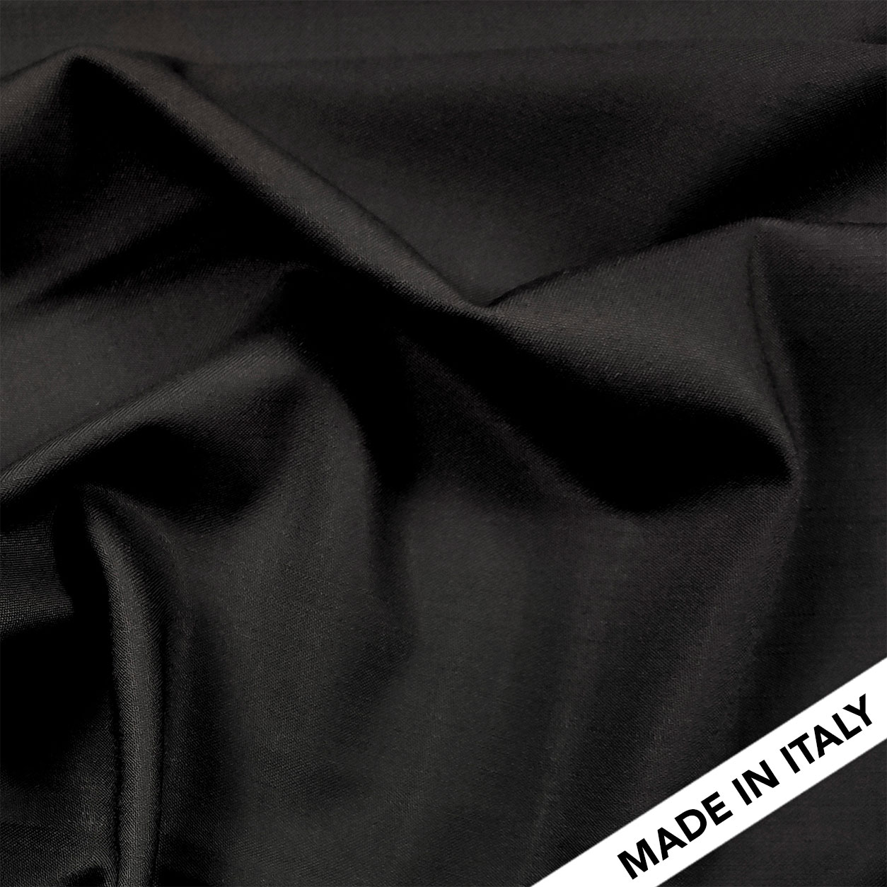 Winter Stretch Wool Satin in Black