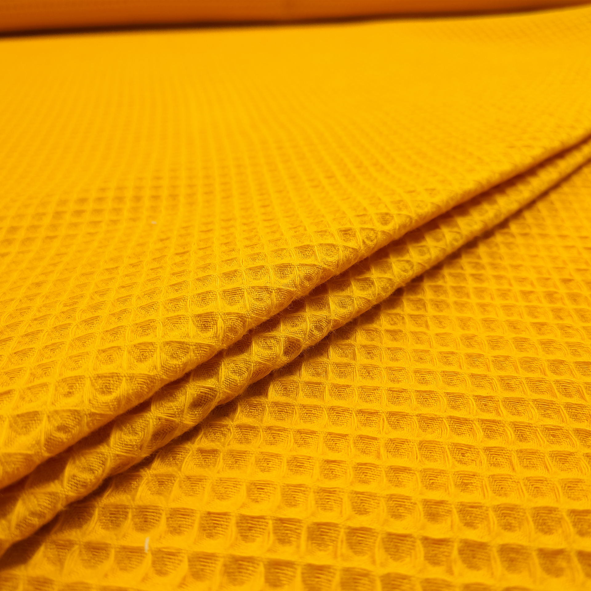 Waffle Fabric in Mustard Color