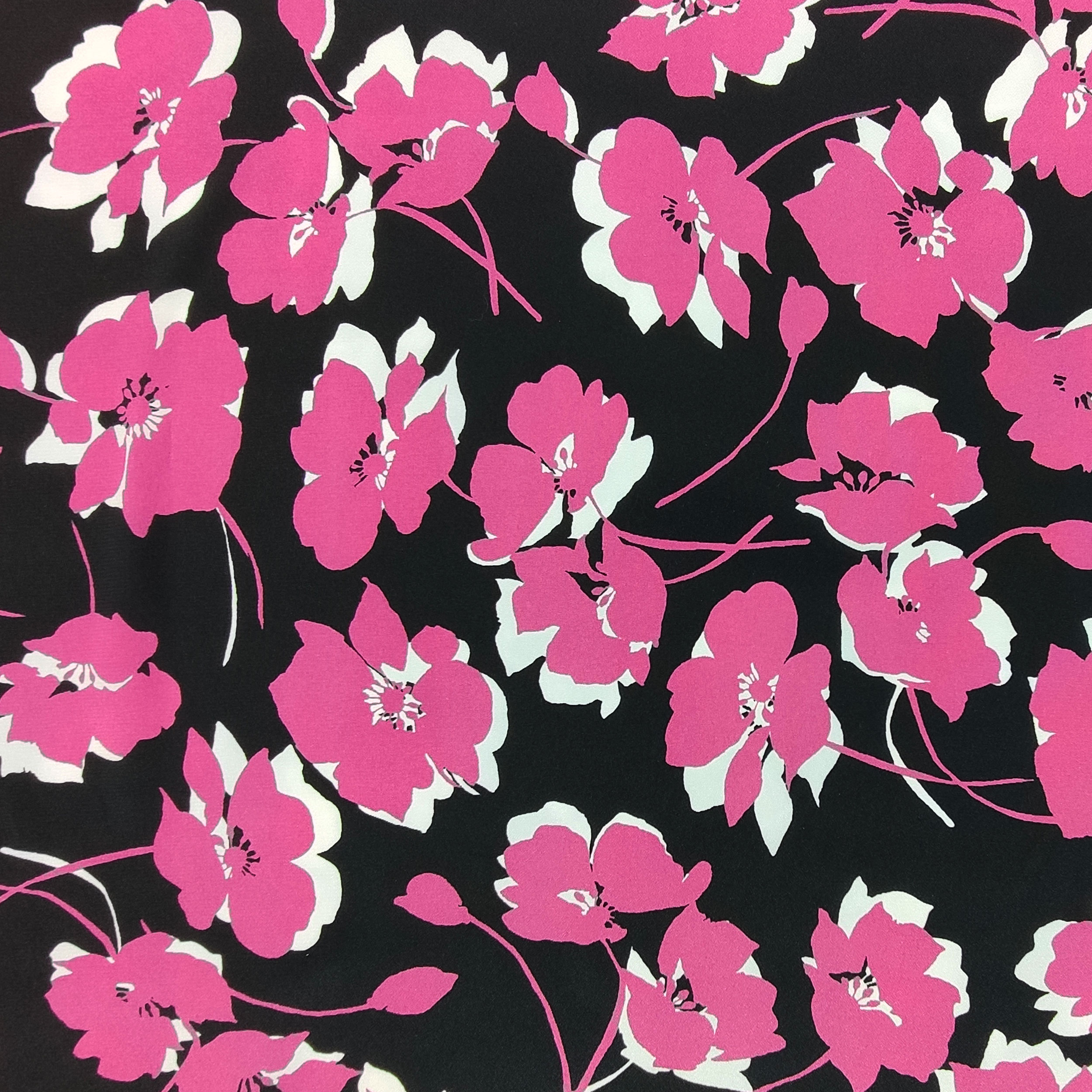 Magenta Floral Print Fabric Elegance in Full Bloom