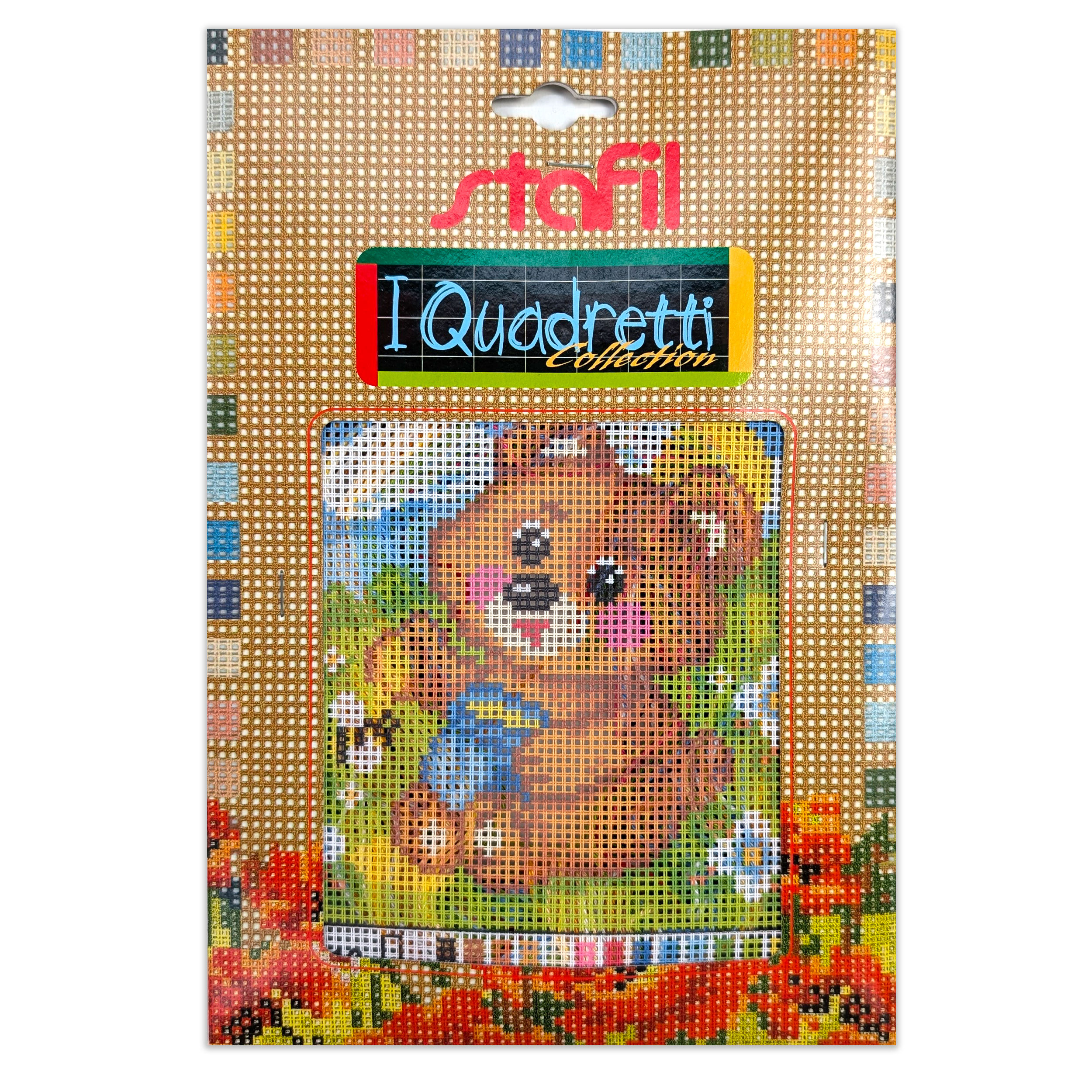 Set de medio punto de cruz con Oso Miel