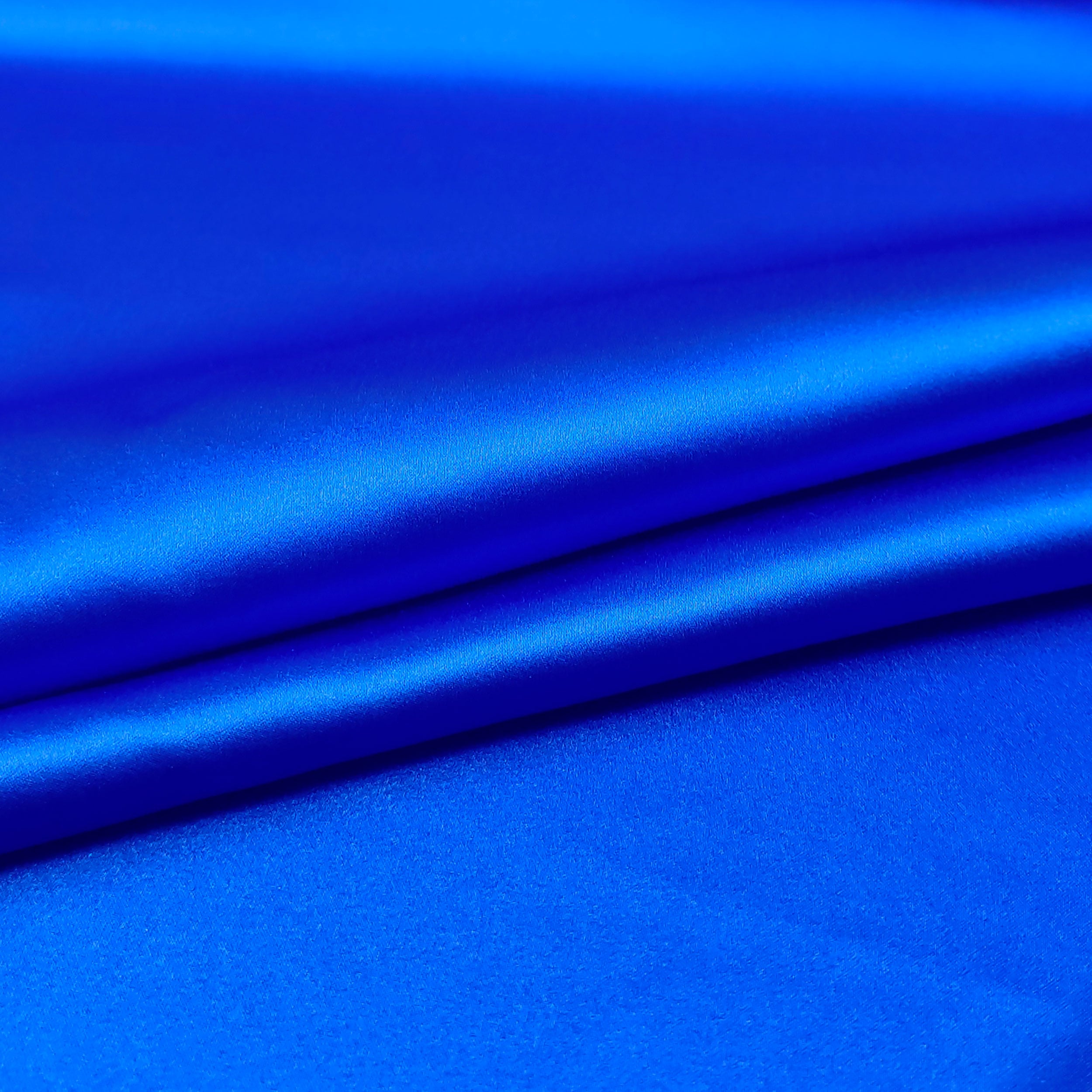 Premium Electric Blue Stretch Silk Satin