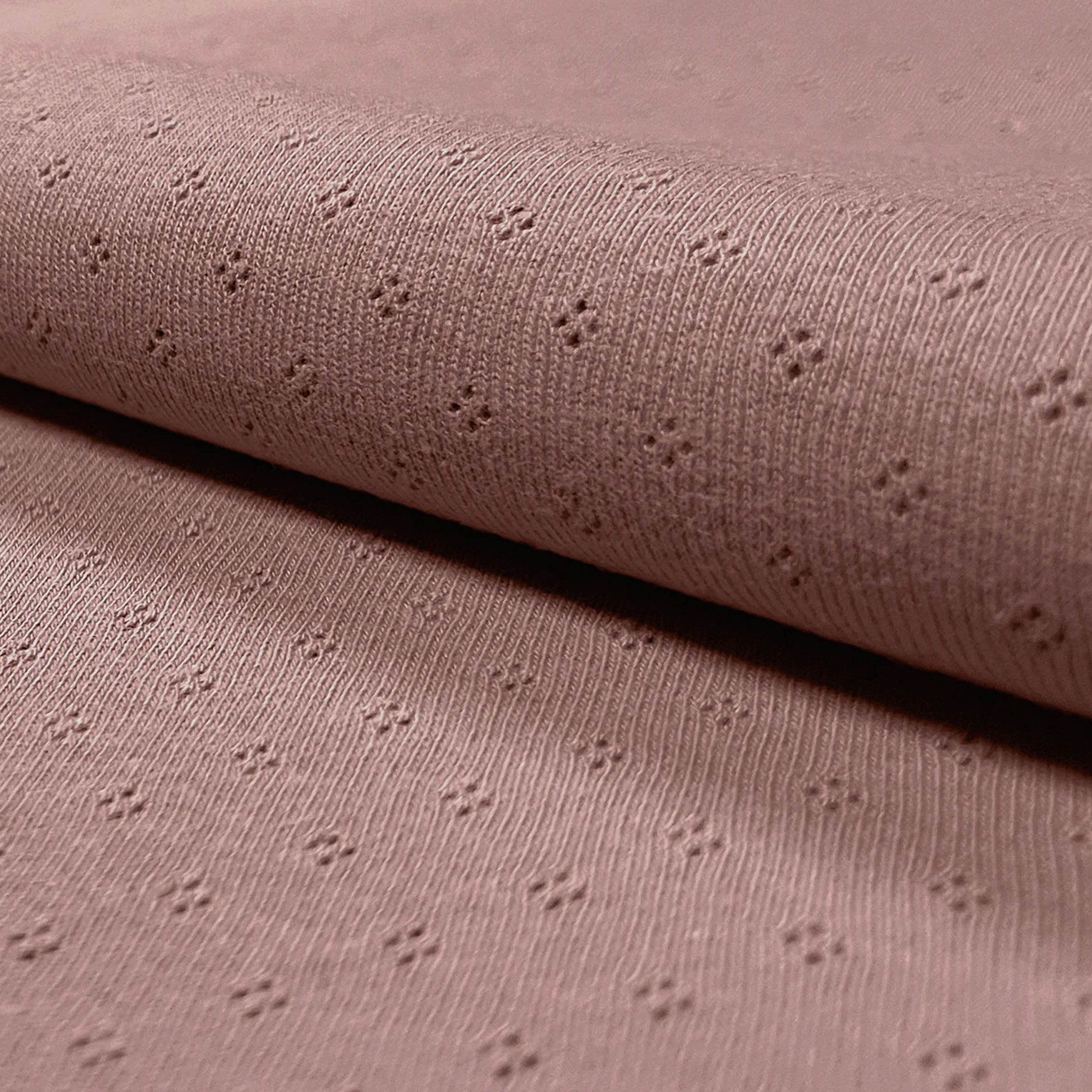 Openwork Old Rose Cotton Jersey Fabric