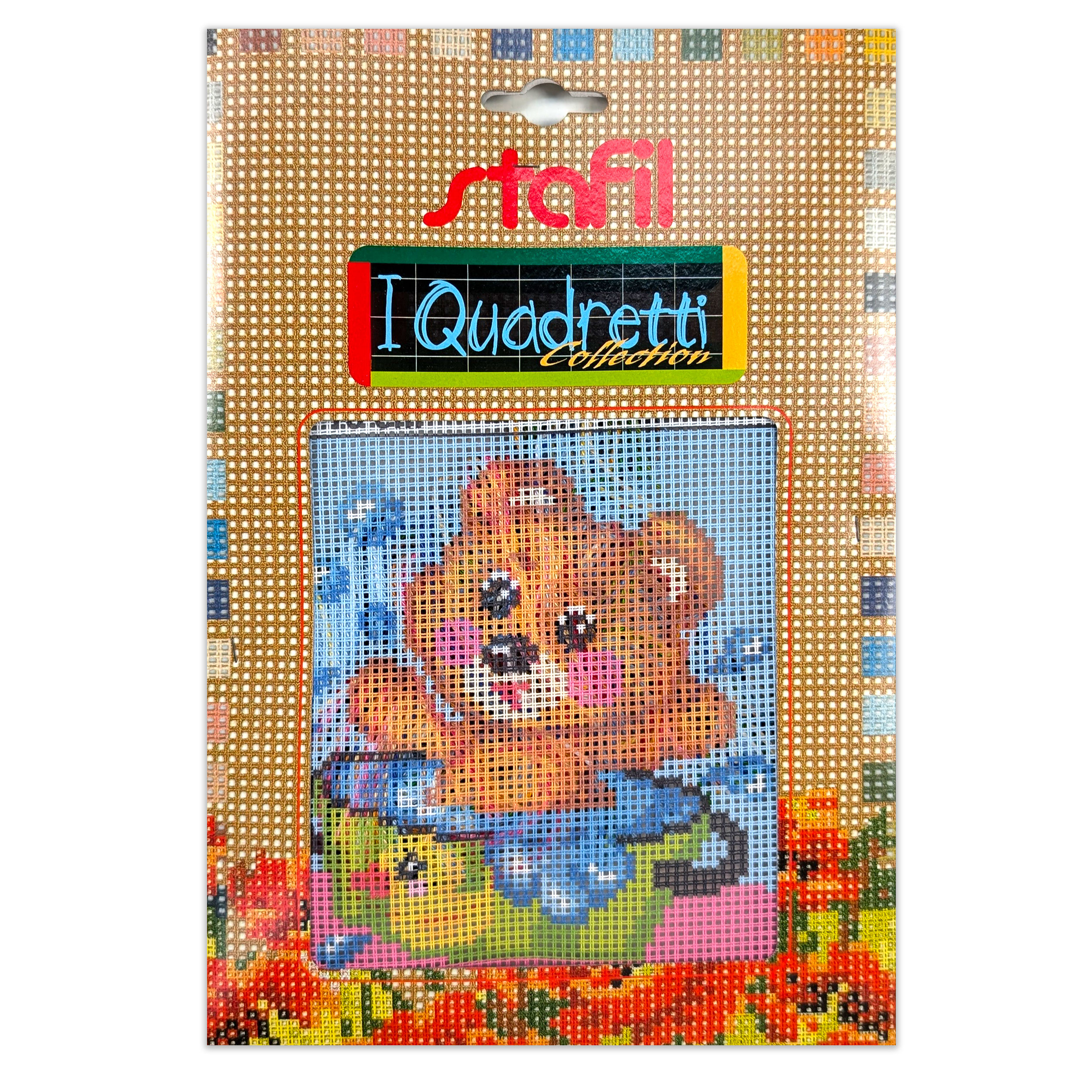 Half Cross Stitch Set with Teddy Bear | Panini