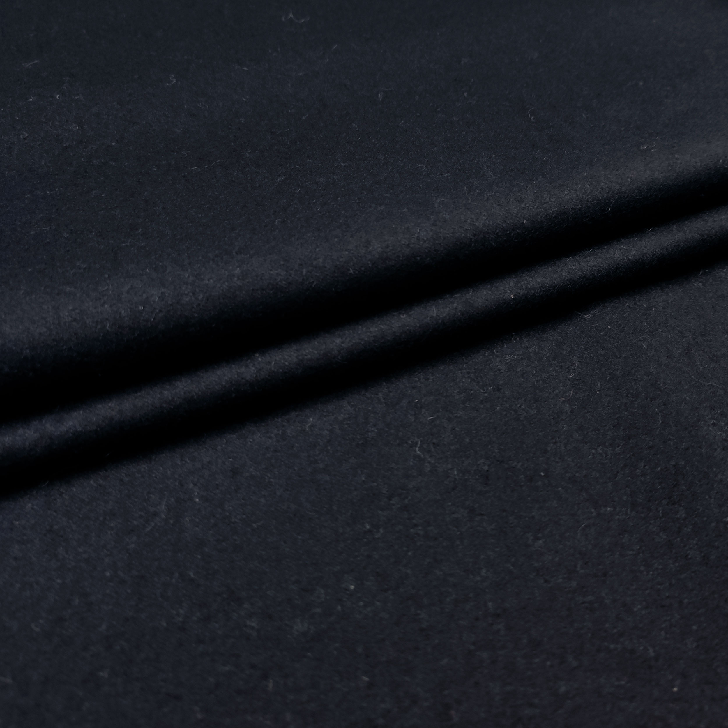 Dark Blue Wool Blend Fabric by the Meter