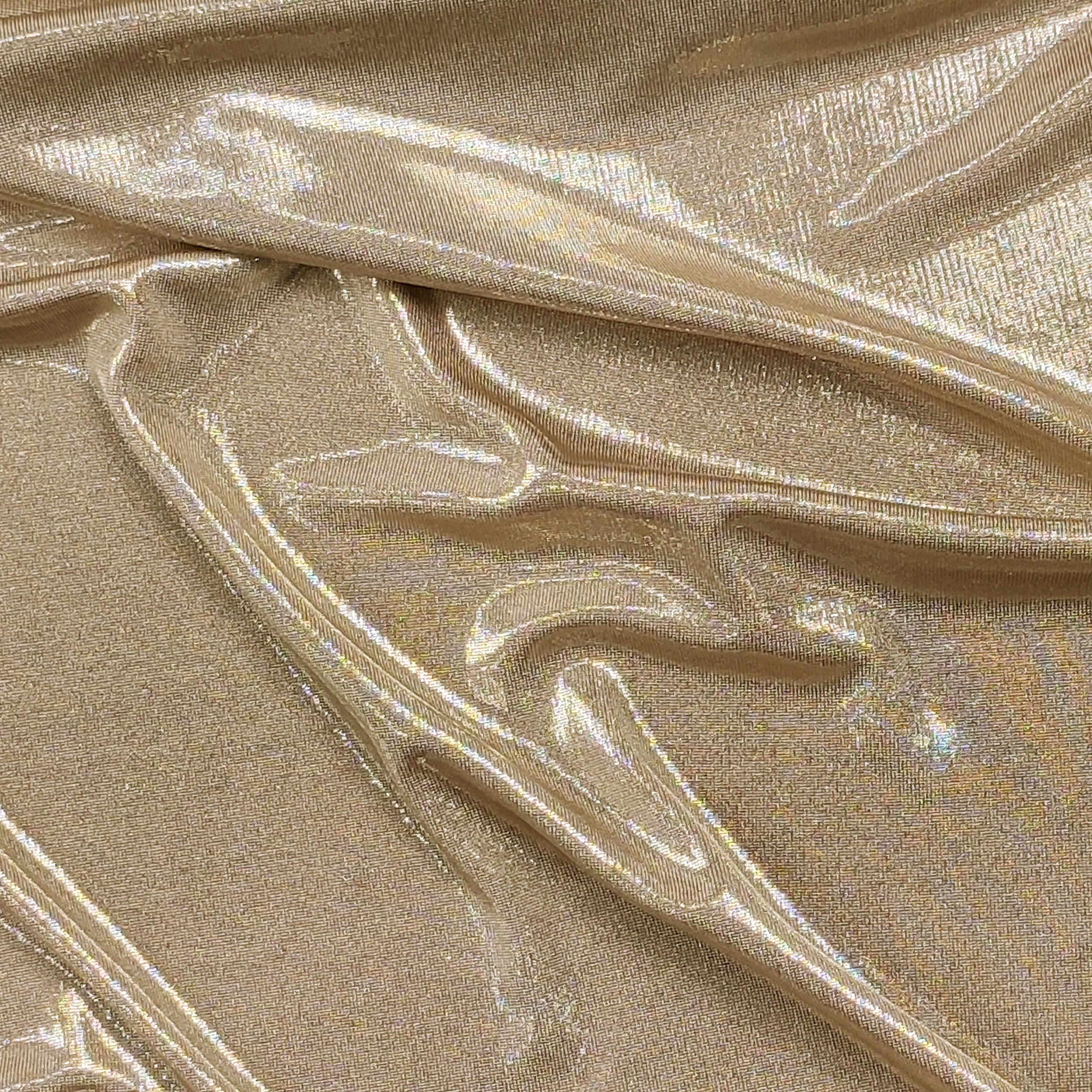 Hologram Foil Gold Stretch Spandex Fabric Online