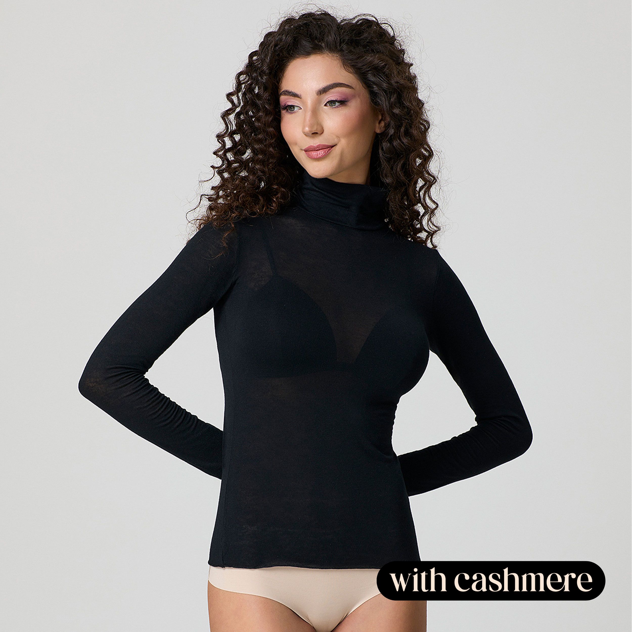 Jadea Long-sleeved Cashmere Turtleneck Black L