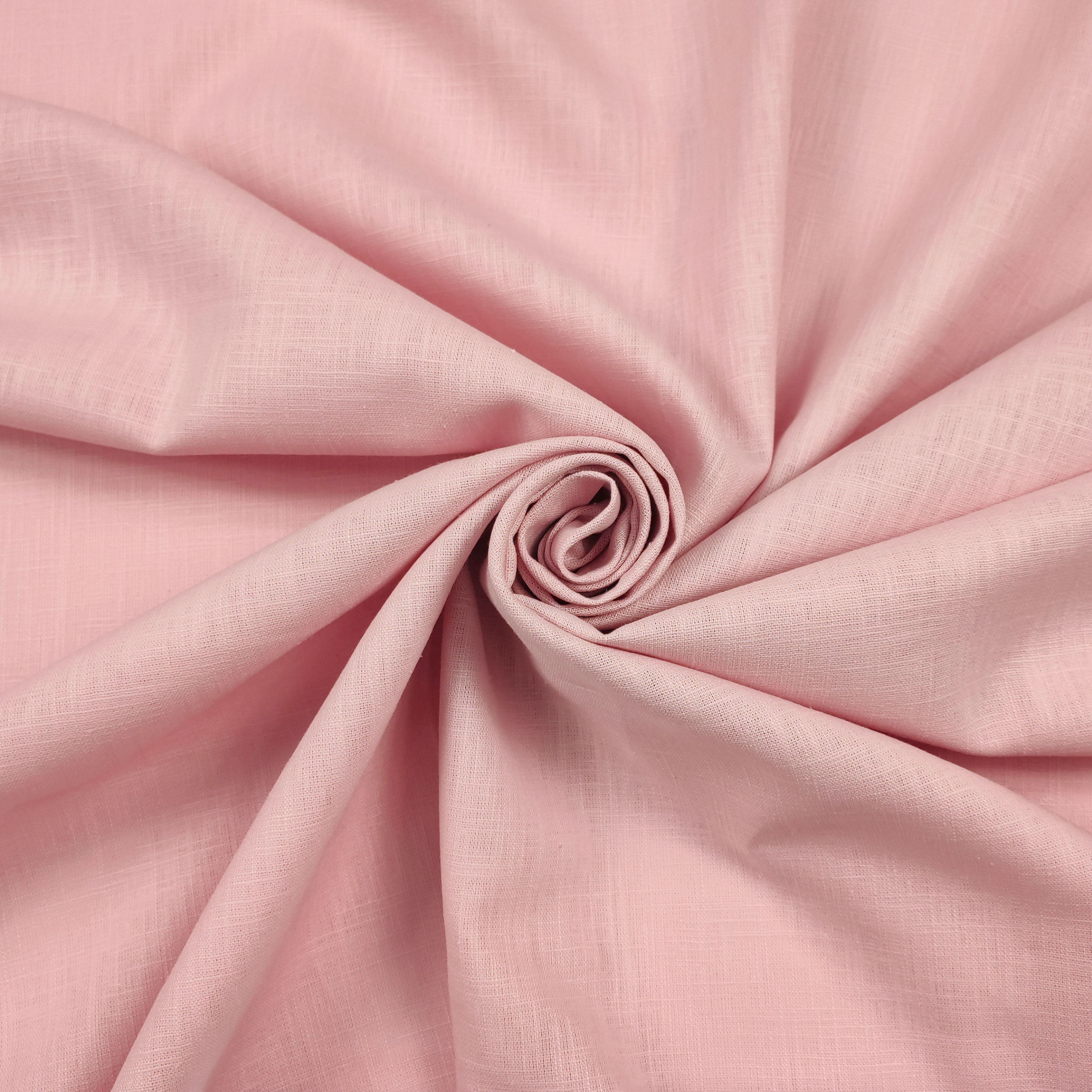 Pink Natural Linen Blend Fabric
