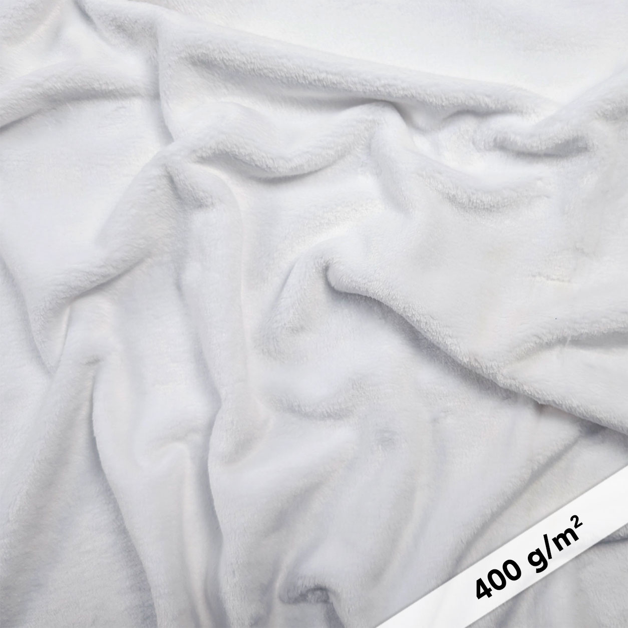 Vellón doble Oeko-Tex Coral en blanco sólido