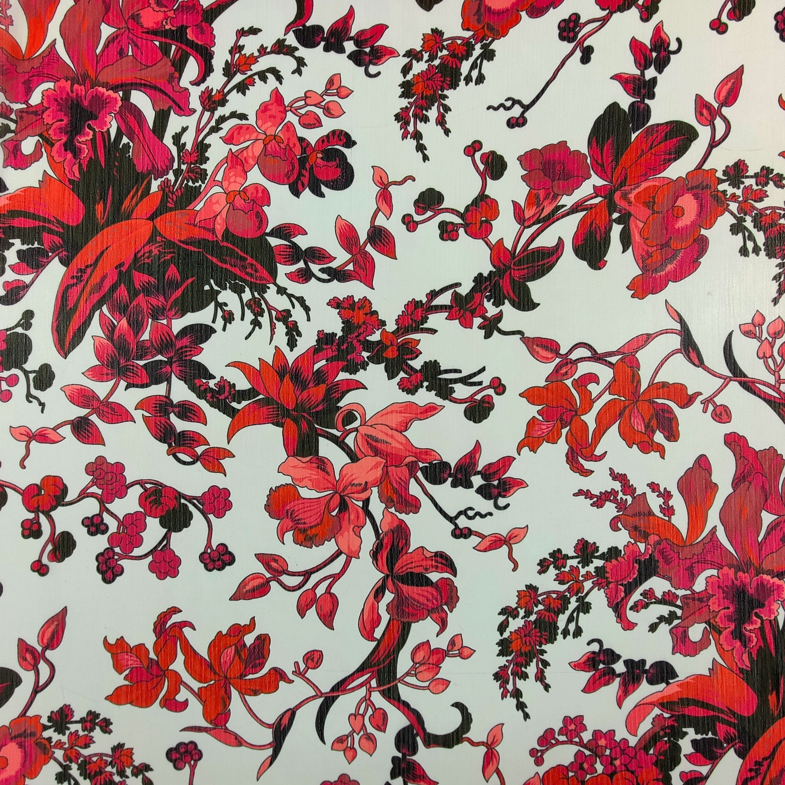 Orange Floral Print Georgette