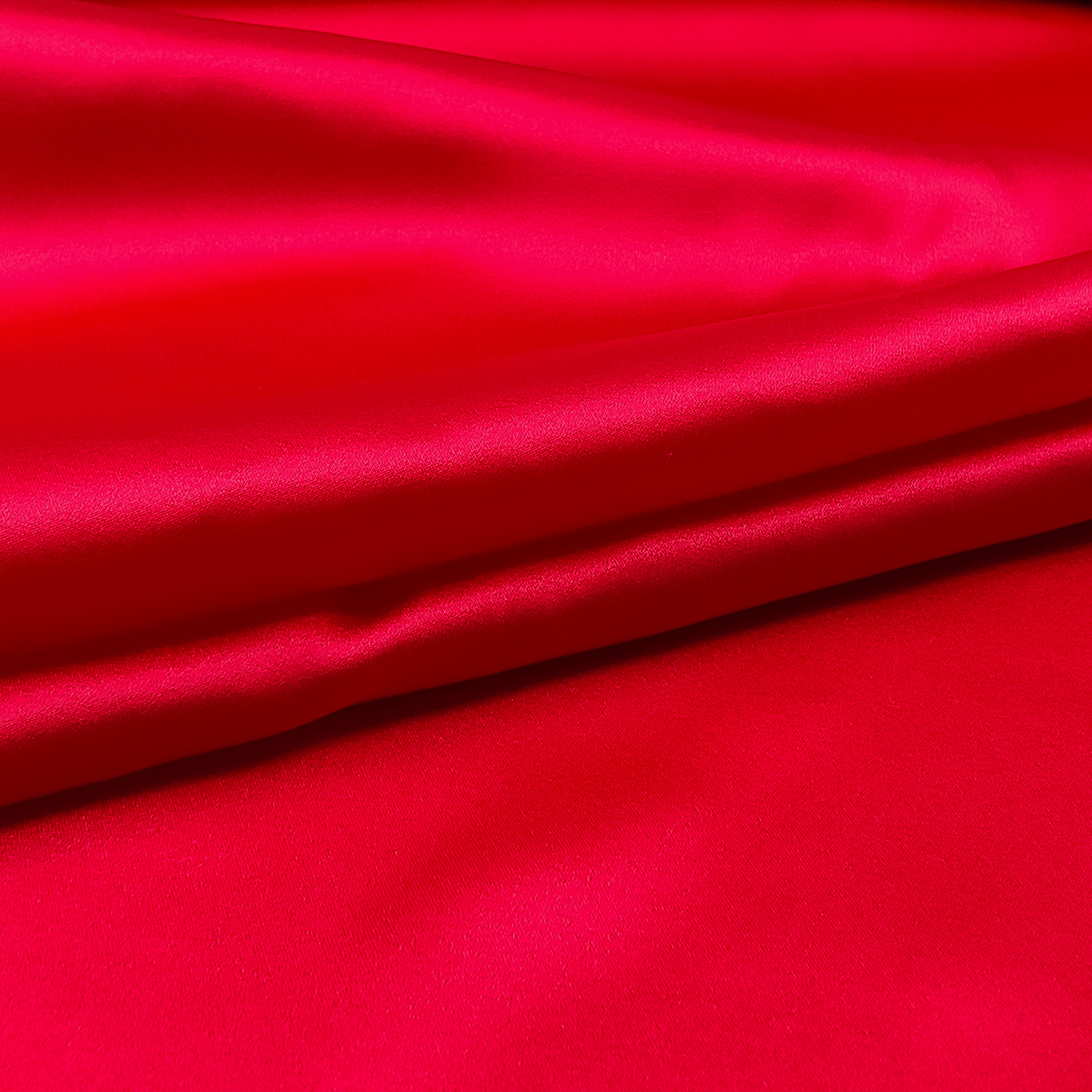 Red Stretch Silk Satin Fabric