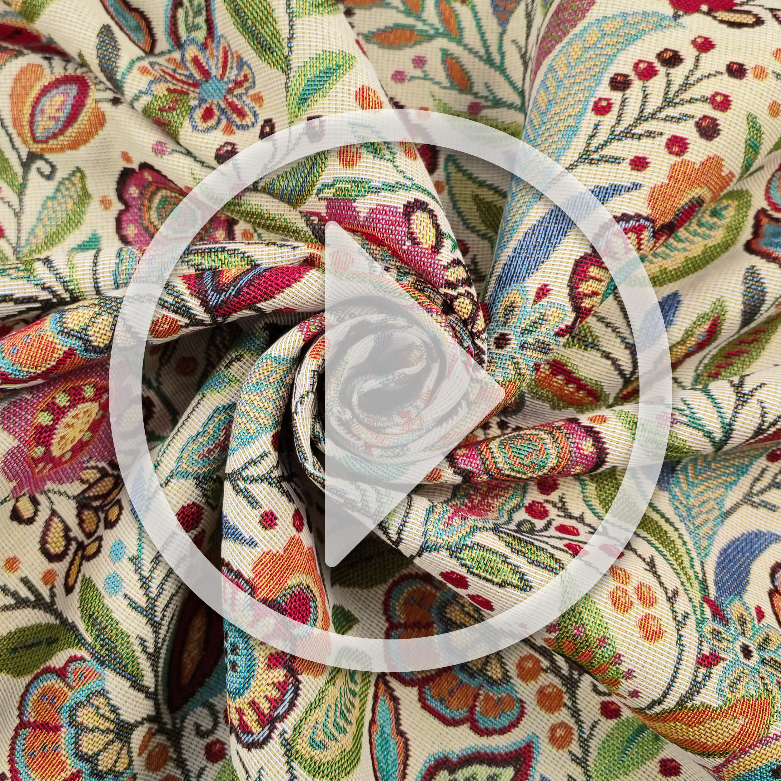 Fabric Gobelin Coloured Flowers | Panini