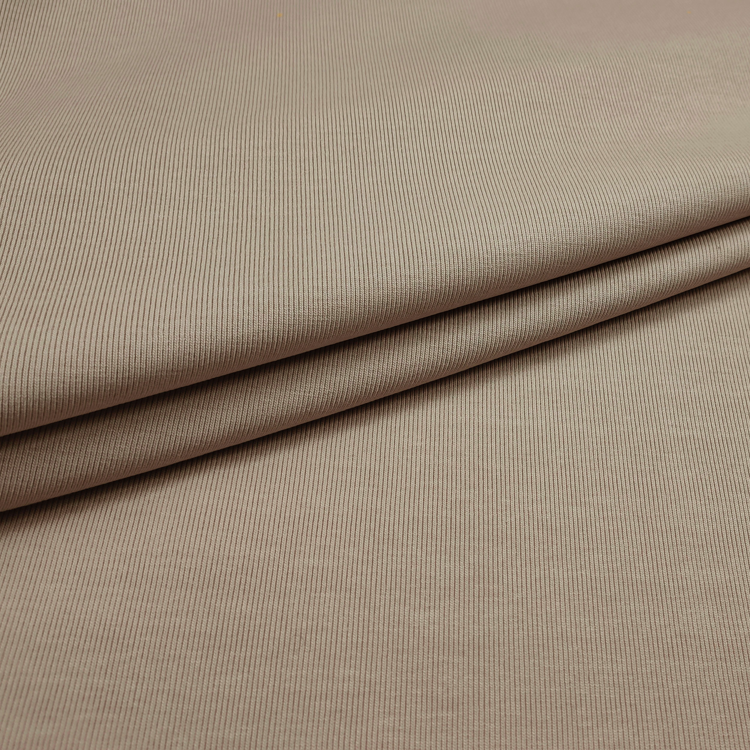 Beige Ribbed Jersey Fabric
