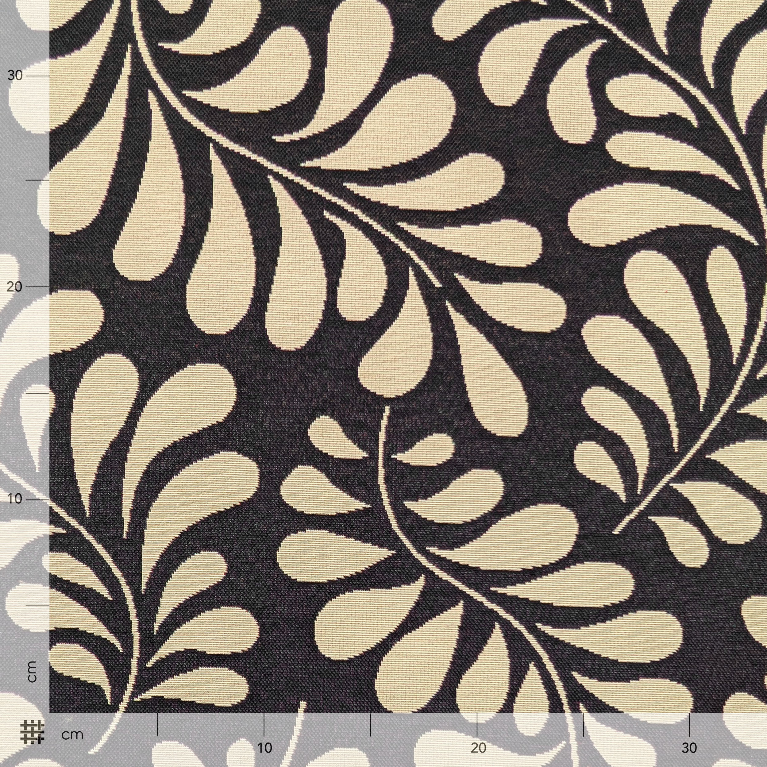 Fabric Gobelin Branches Black Background