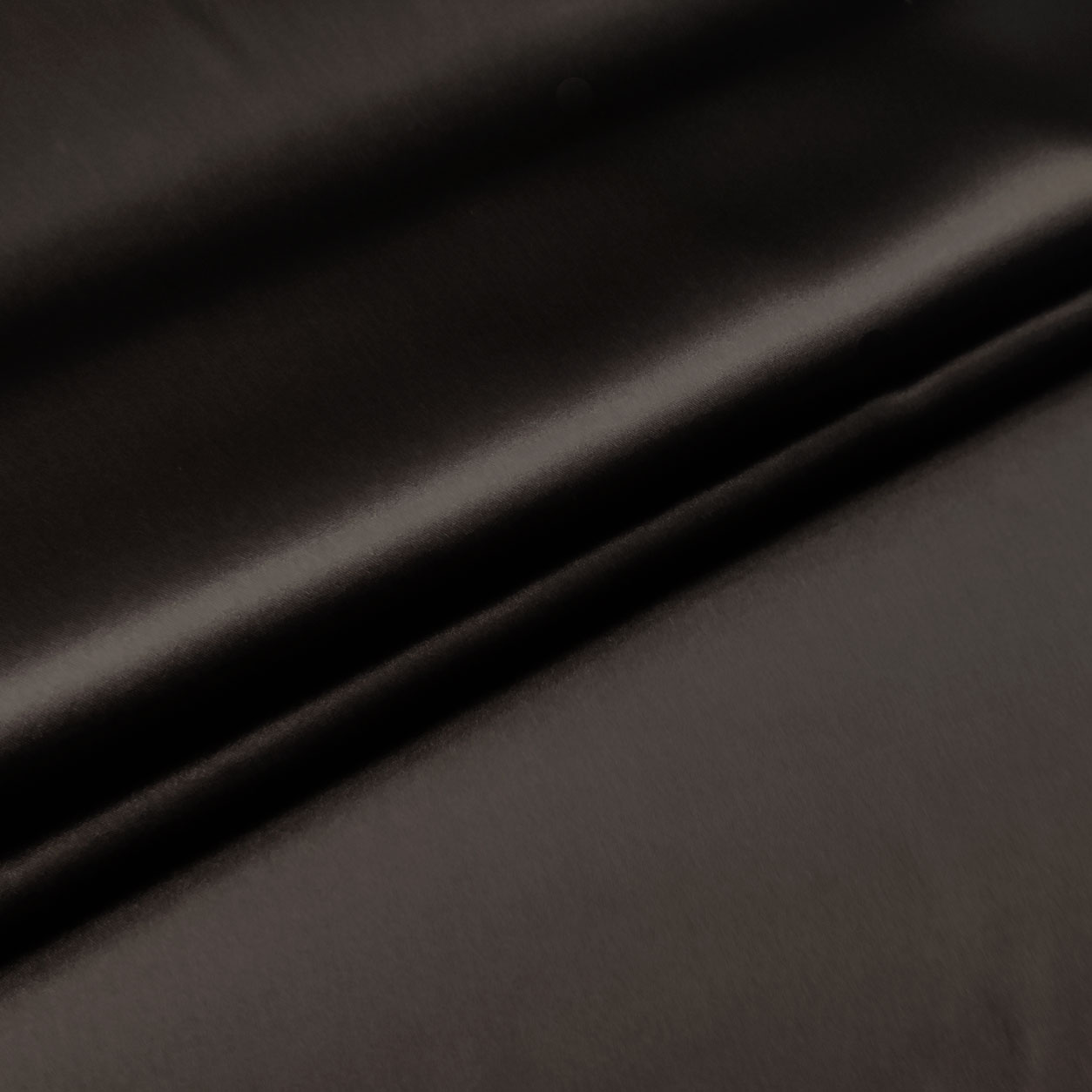 Tessuto Raso di Pura Seta Tinta Unita Testa di Moro | Panini Tessuti