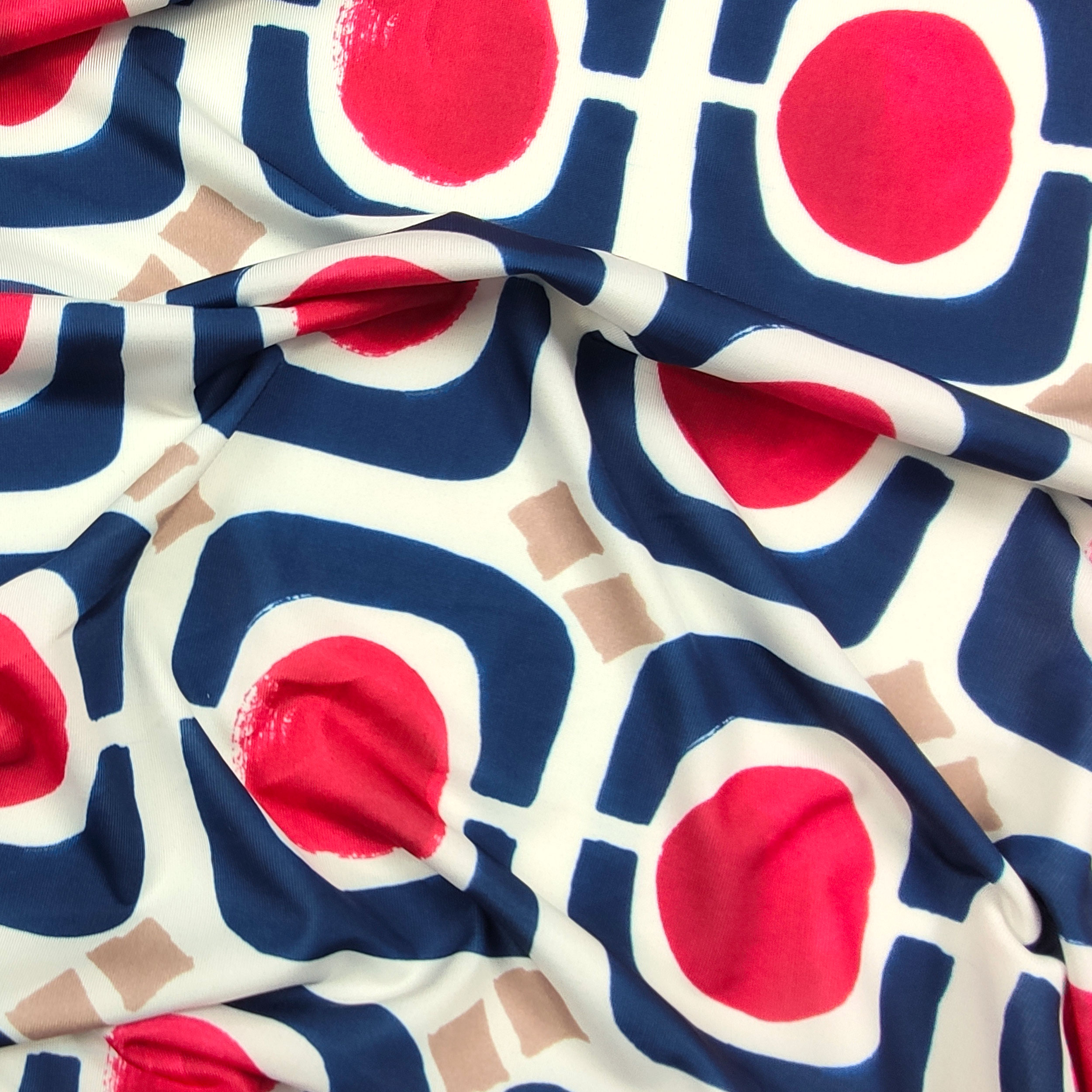 Fabric Maglina Elast. Fantasy Optical Blue Fuxia