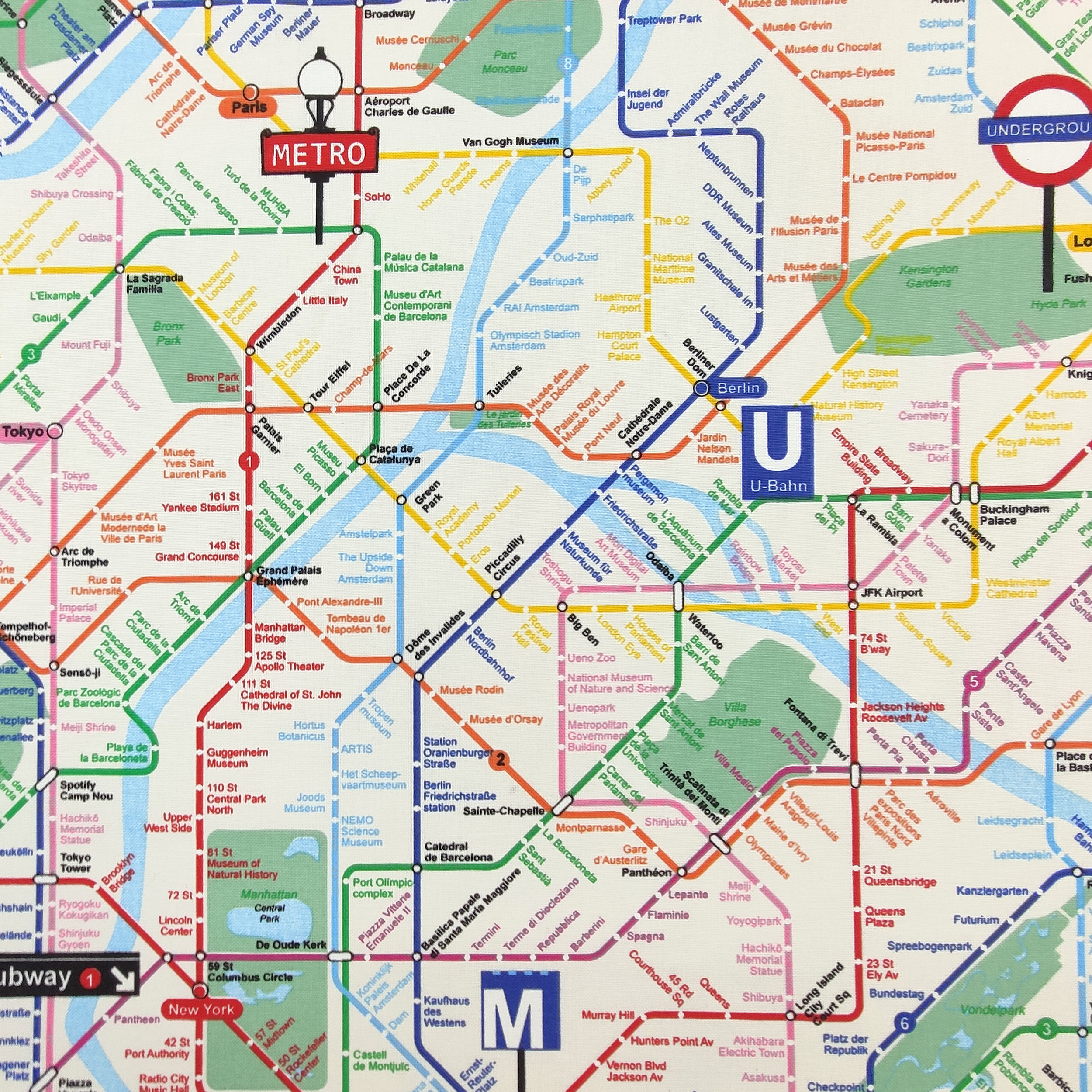 Ritaglio Panama Mappa Metropolitana 50x145 cm