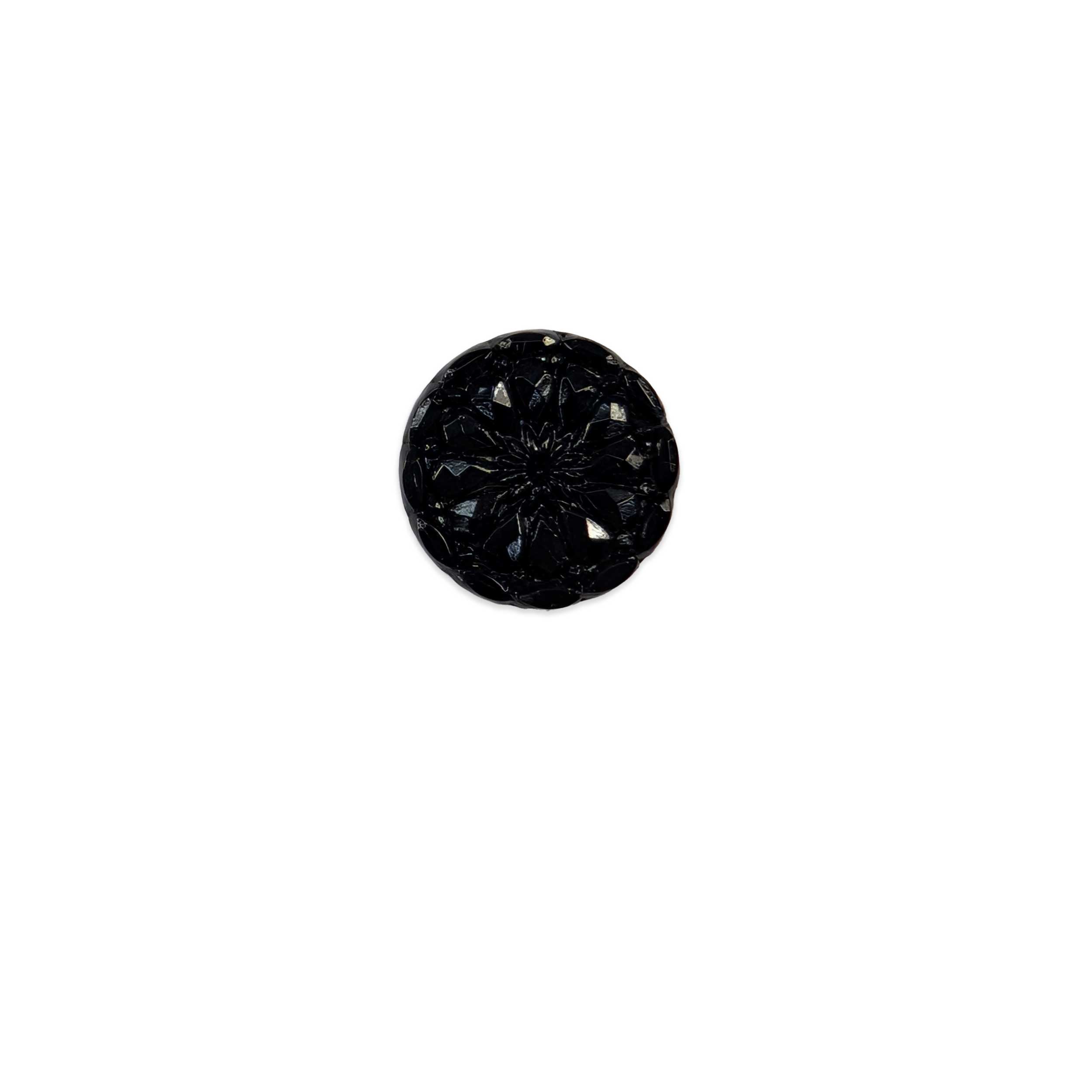 Black Glass Button with Flower | Panini