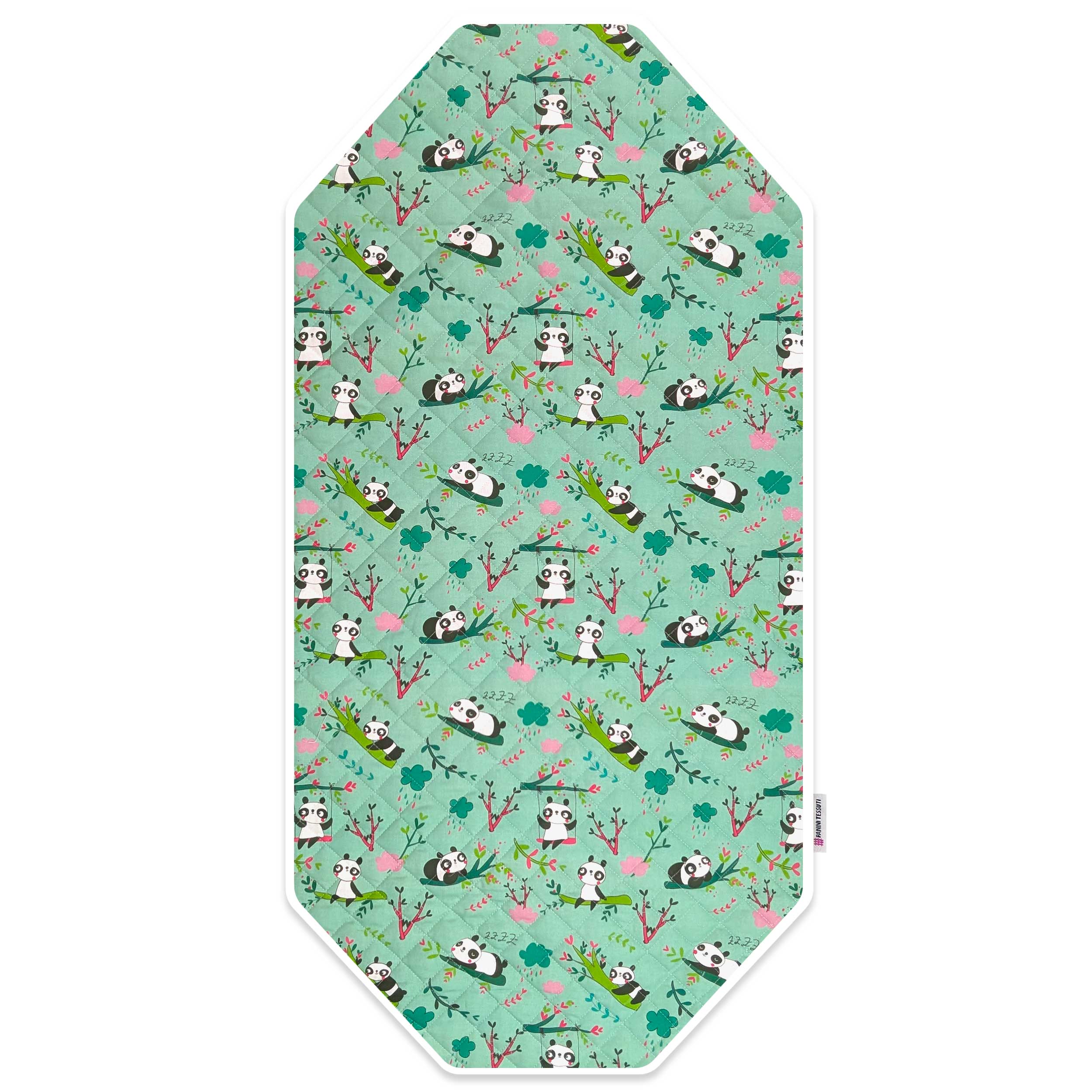 Cot Cover Panda Mint Green Background | Panini