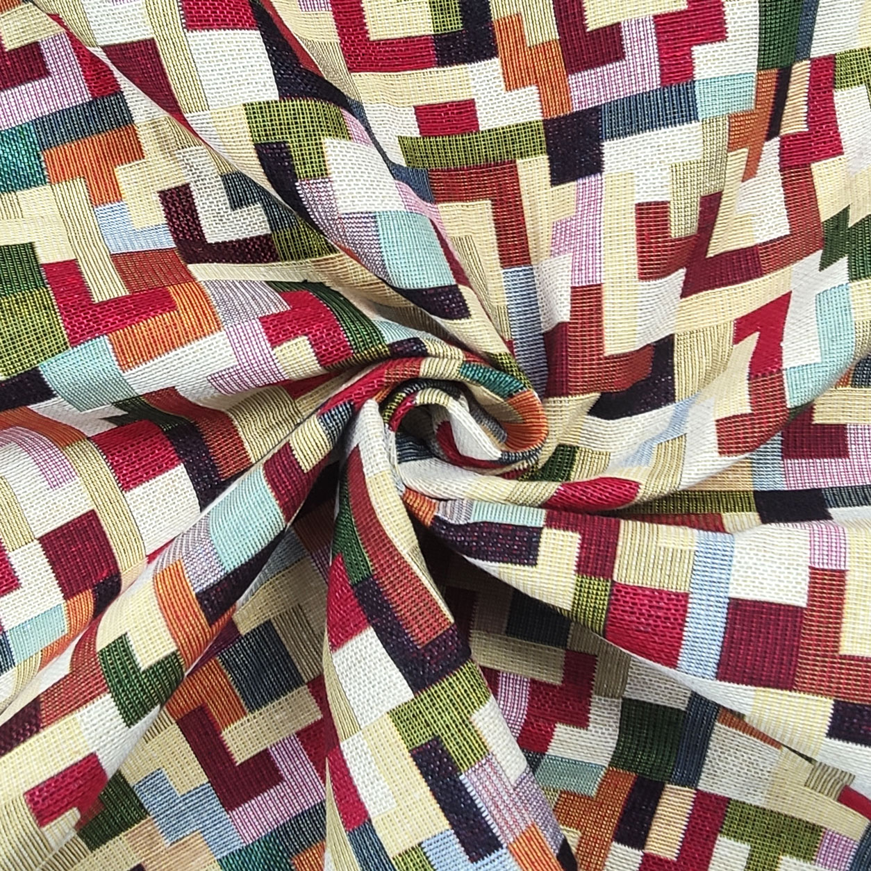 Gobelin Fabric Multicolored Pixels