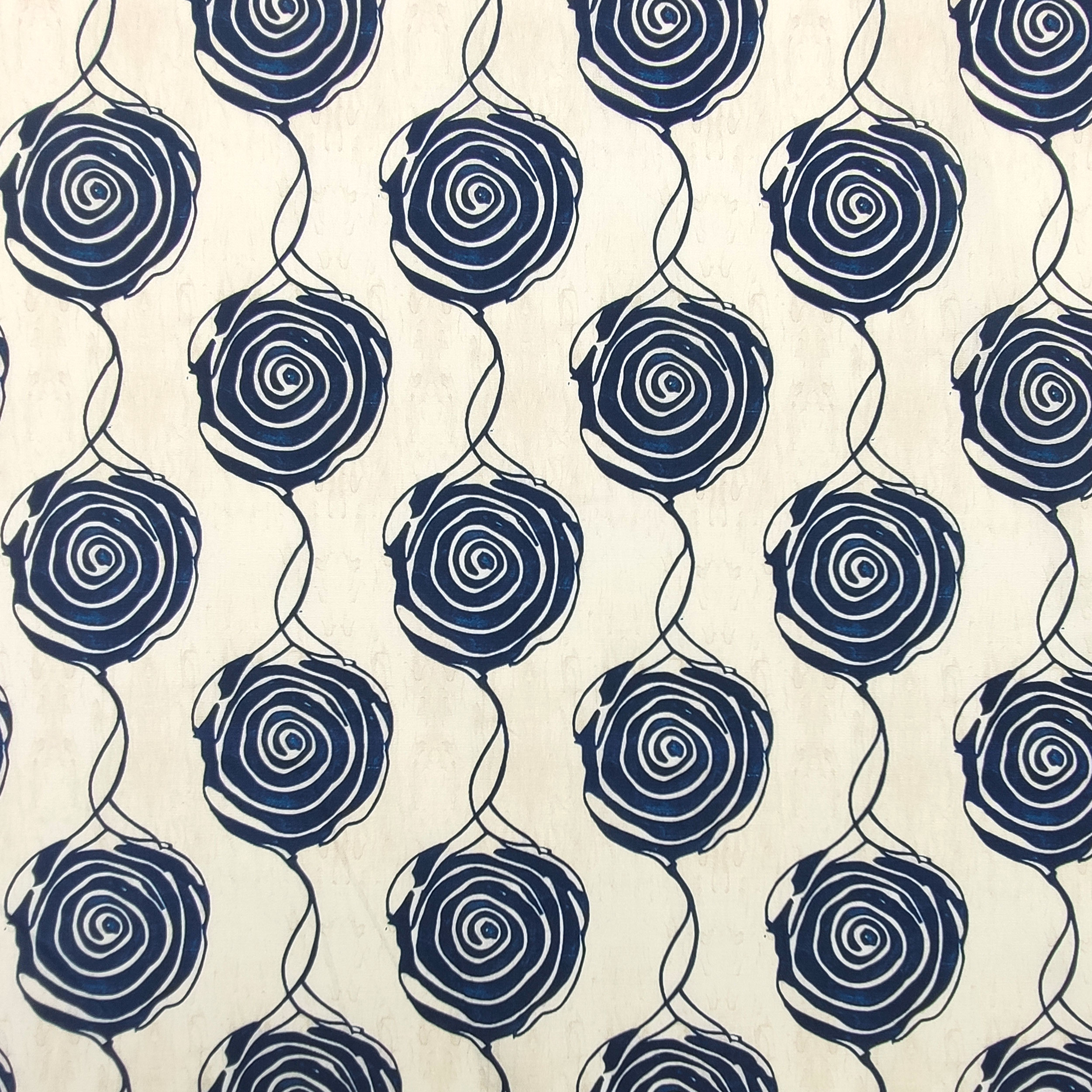 Blue Roses Print 100% Cotton Fabric