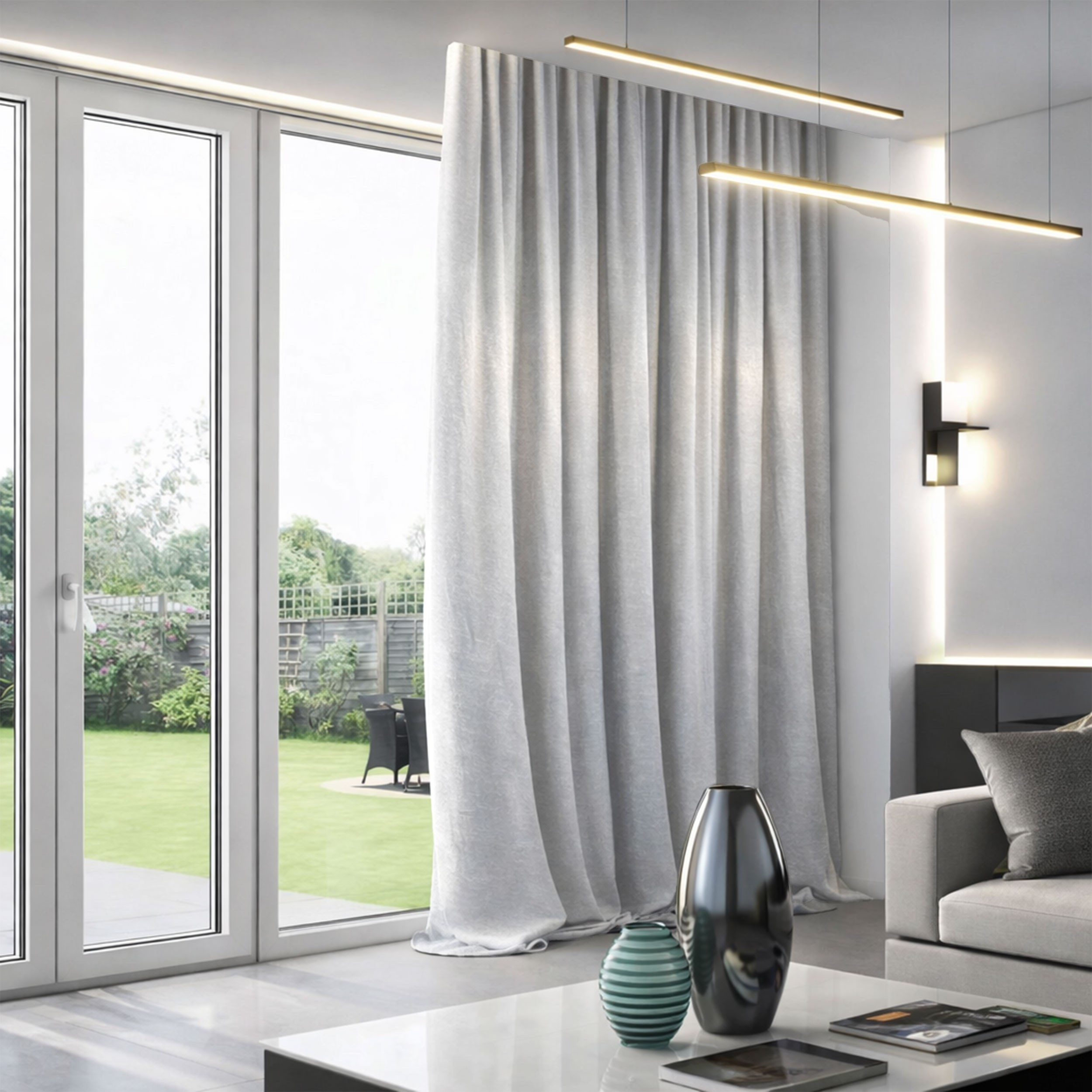 Curtain 100% Crushed Linen Dust Grey | Panini