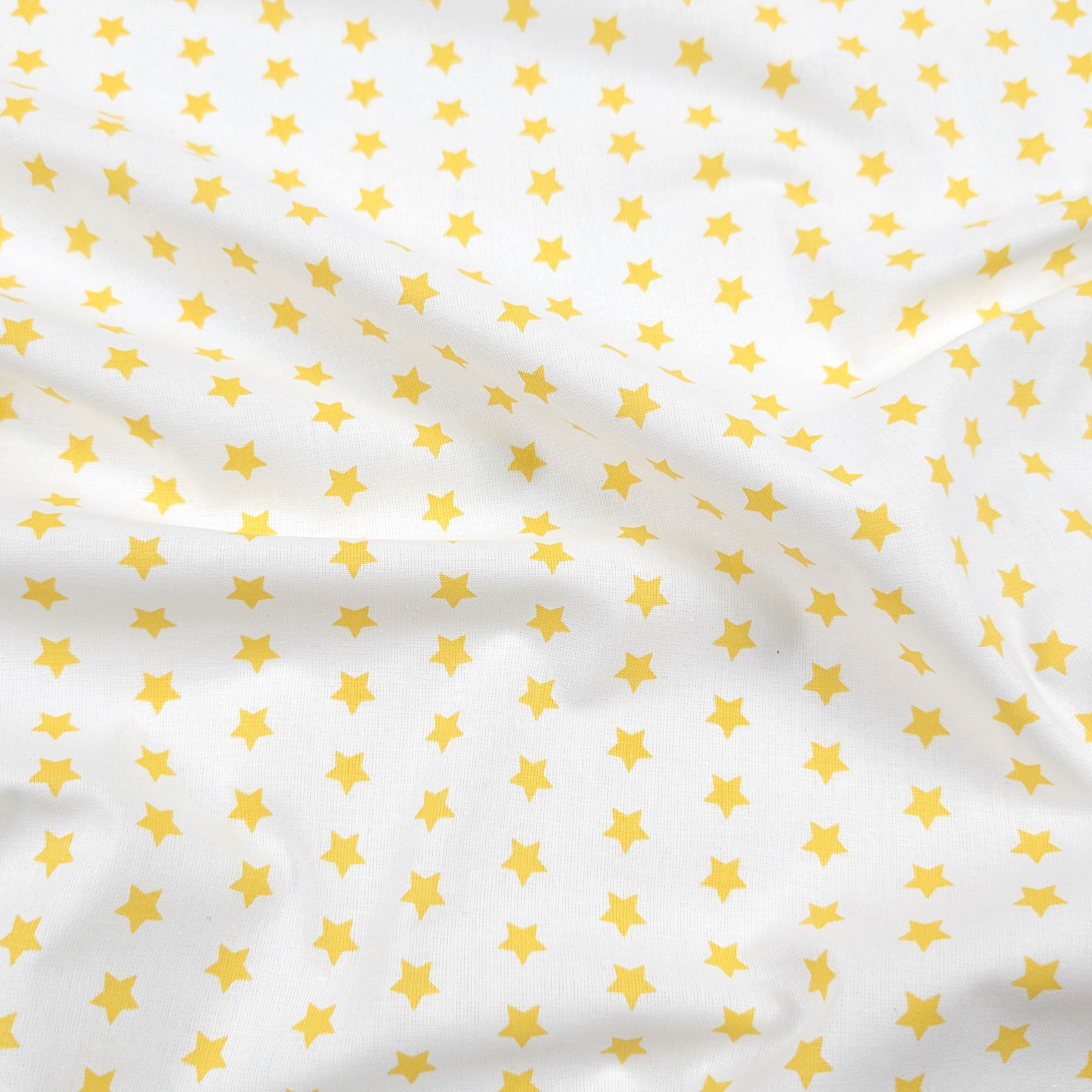 Cotton Yellow Stars White Background | Panini